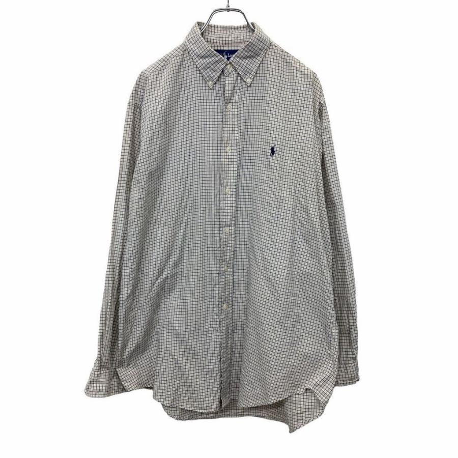 Ralph Lauren 長袖シャツ Lサイズ ラルフローレン 刺繍 ボタンダウンシャツ チェック柄 ベージュ コットン 古着卸 アメリカ仕入 t2408-3828 : 古着屋DEN ヤフー ...