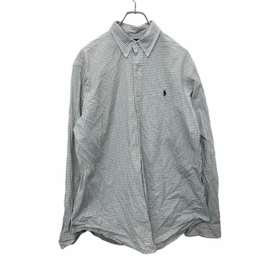Ralph Lauren 長袖 シャツ Lサイズ ラルフローレン 刺繍 ボタンダウンシャツ チェック柄 ホワイト 古着卸 アメリカ仕入 t2408-3888 : 古着屋DEN ヤフー ...