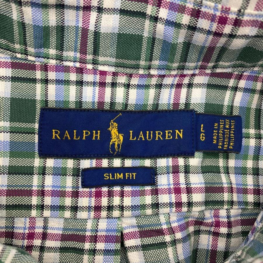 Ralph Lauren 長袖 シャツ L ラルフローレン チェック柄 ボタンダウンシャツ スリムフィット グリーン 古着卸 アメリカ仕入 t2408-3893 : 古着屋DEN ヤフー ...