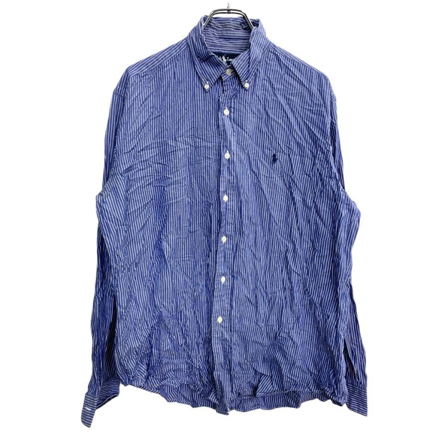 RALPH LAUREN 長袖 ストライプシャツ Lサイズ ラルフローレン ネイビー コットン 古着卸 アメリカ仕入 t2411-3711 : 古着屋DEN ヤフーショッピング店 - 通販 ...