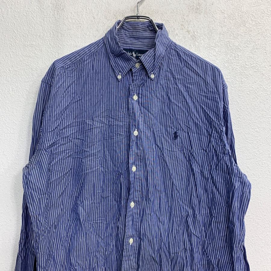 RALPH LAUREN 長袖 ストライプシャツ Lサイズ ラルフローレン ネイビー コットン 古着卸 アメリカ仕入 t2411-3711 : 古着屋DEN ヤフーショッピング店 - 通販 ...