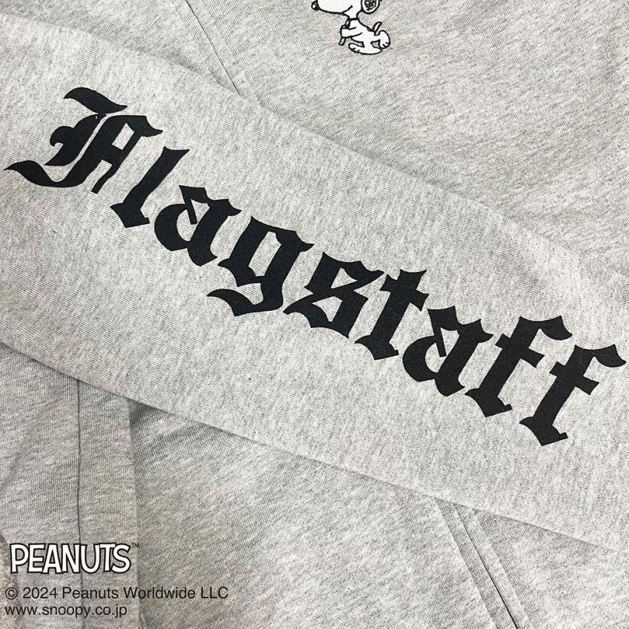 Flag staff（フラッグスタッフ） SNOOPY×Flagstaff スヌーピー刺繍 パーカー 451087 黒 グレー SNOOPY ピーナッツ PEANUTS ウッドストック ...
