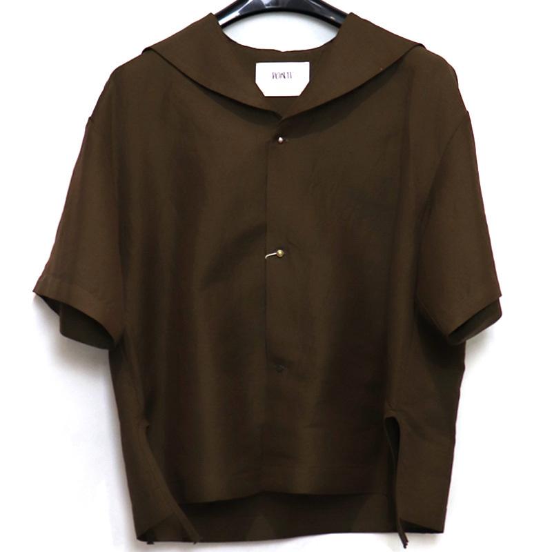 PONTI SAILOR COLLAR SHIRT ポンティ レディース トップス セーラー カラー リネン シャツ ブラウス F FREE ...