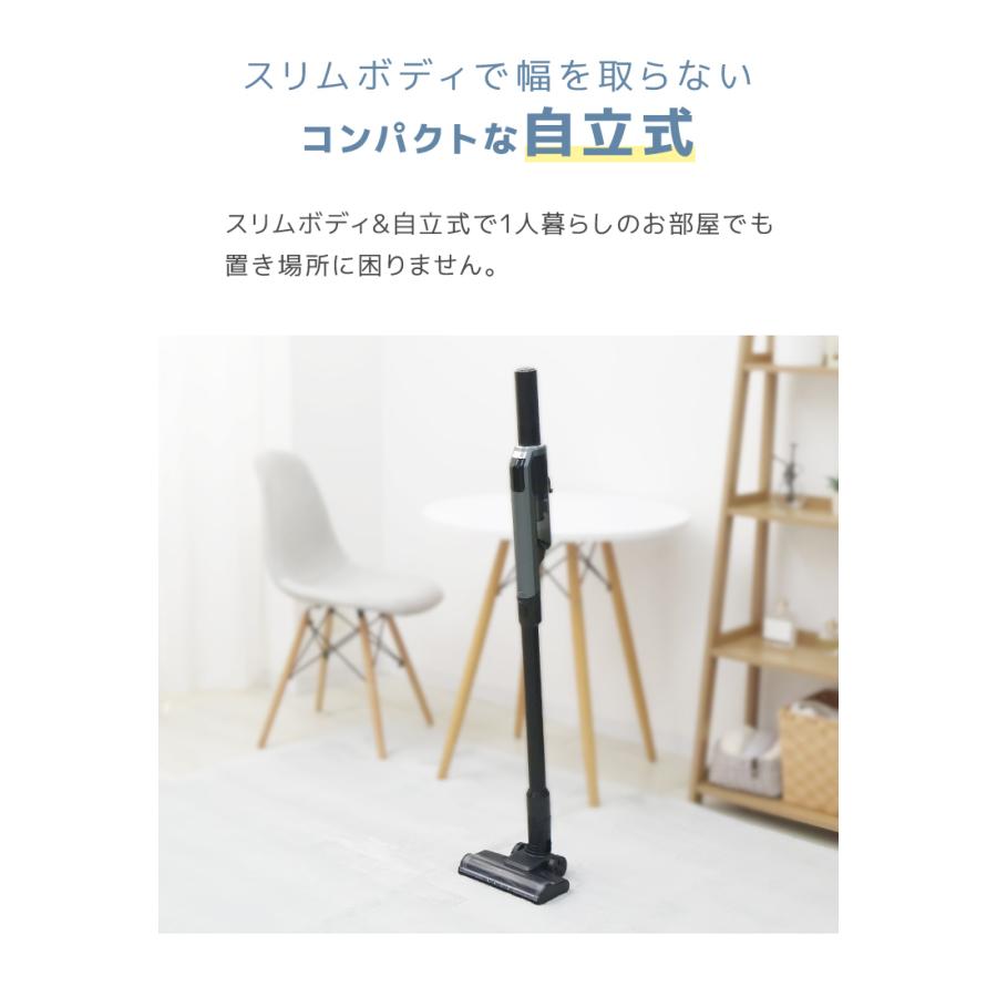 WEIMALL 掃除機 コードレス 2WAY 軽量 18000Pa コンパクト スリム ハイパワー 衛生的 水洗い可能 ステンレス スティック掃除機 ハンディ掃除機 1年保証 : W ...