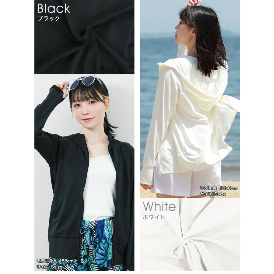 WEIMALL ラッシュガード 訳あり ブラック 接触冷感 パーカー フード レディース UV UVカットパーカー 指穴 吸水 速乾 日焼け対策 紫外線防止 水着 長袖 YKKファスナー ...