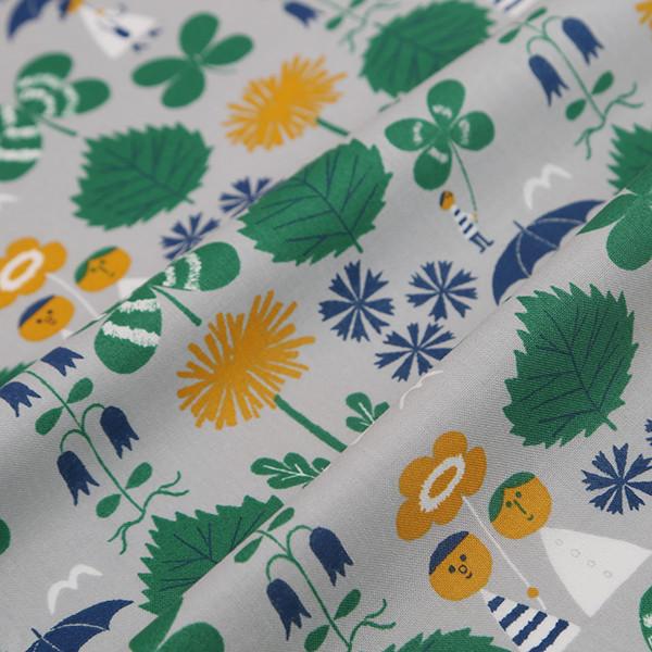 kippis（キッピス） シーチング 生地 たんぽぽ 6月の喜び Juni 50cm 北欧 カットクロス : 手芸用品 ダブルノート ...