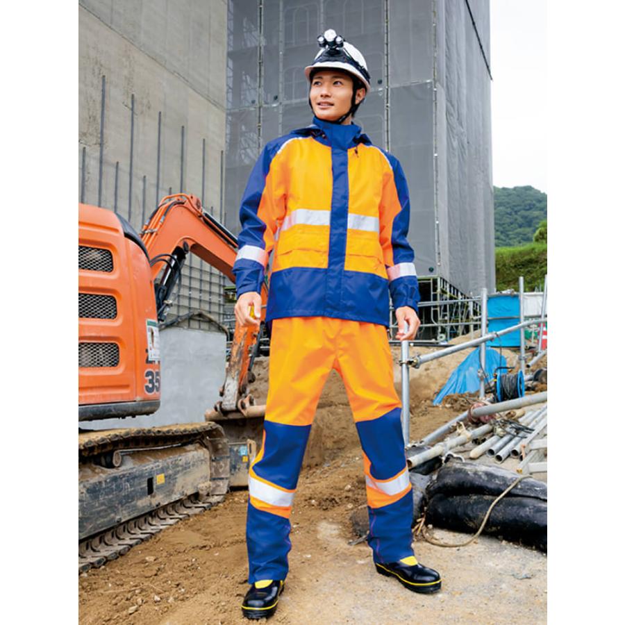 アイトス 作業服 AITOZ 高視認性レインウェア AZ-56206 4L 通年 反射材 透湿 防水 上下組 作業着 ユニセックス メンズ レディース : 作業服の渡辺商会・返品交換OK安心 ...