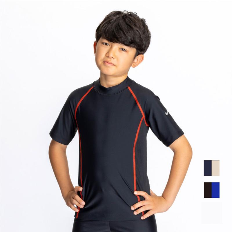 NIKE ナイキ 半袖ラッシュガード 水着 キッズ ジュニア 男の子 SWIM 子ども用 ボーイズ プルオーバー 半そで ラッシュT 120cm 130cm 140cm /1991105【返品 ...