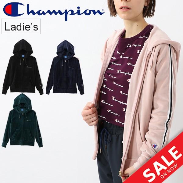 Champion パーカー ベロア ジャケット レディース チャンピオン HOODED ZIP JACKET アウター ジップアップ/CW ...