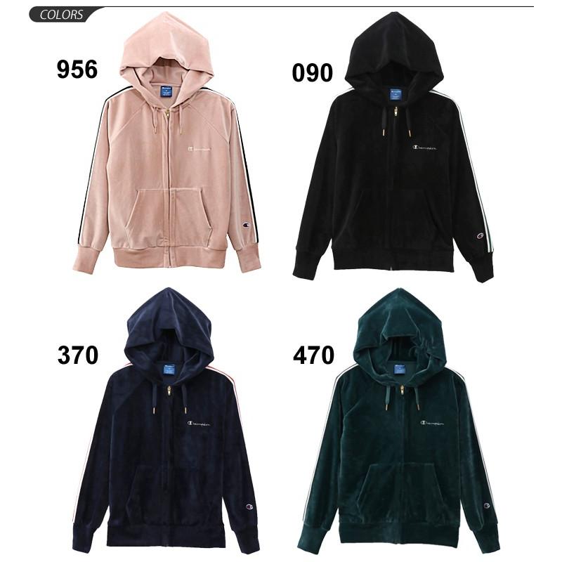 Champion パーカー ベロア ジャケット レディース チャンピオン HOODED ZIP JACKET アウター ジップアップ/CW ...