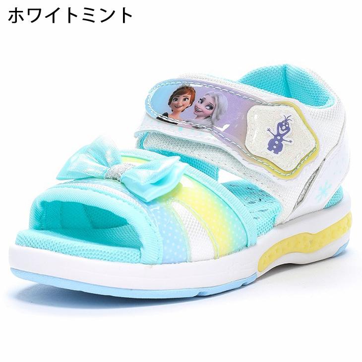 MoonStar ディズニー アナと雪の女王 キッズ 光る サンダル LED内蔵 女の子 Disney サマーシューズ 15-18cm 2E 子供靴 エルサ オラフ キャラクター あなゆき ...