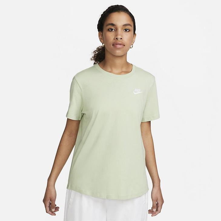 NIKE（ナイキ） 半袖 Tシャツ レディース クラブ エッセンシャル スポーツウェア ワンポイント グリーン系 シンプル 女性 トップス ...