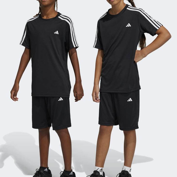アディダス キッズ 半袖Tシャツ ハーフパンツ 上下 140-160cm 子供服 adidas ジュニア トレーニング スポーツウェア ...