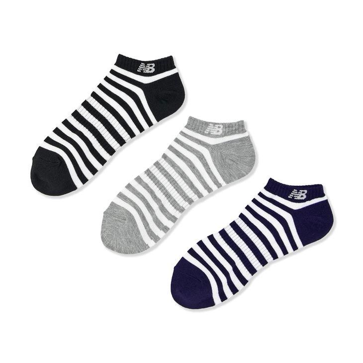New Balance ニューバランス 靴下 3足組 メンズ レディース newbalance ショートレングス3Pソックス 23-29cm ユニセックス ボーダー柄 ロゴソックス スポーツ ...