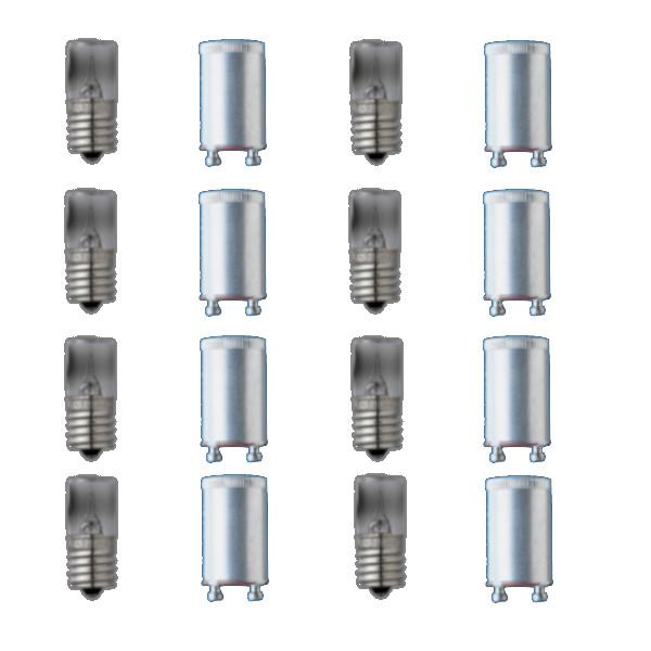 Panasonic 各8個セット FG-1EL 10〜30形 + FG-4PL 40形 ×8 FG1EL4PLF22P 長寿命点灯管 E17 P21 グロー球 スタータ式器具 パナソニック ...