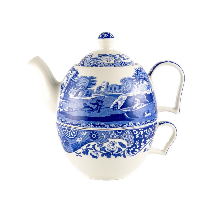 Spode スポード ブルーイタリアン ティーポット＆カップセット ティーフォーワン 300ml 青 おしゃれ ブランドボックス入 : ギフトならウーバンアビーYahoo!店 - 通販 ...