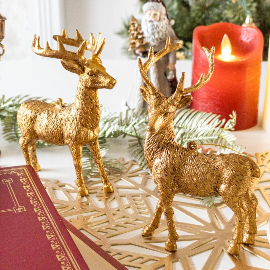 クリスマス ツリー 飾り オーナメント 2個セット トナカイ ゴールド 金 小 アンティーク風 置物 置き物 :10959-19999899994310:ウーバンアビーYahoo!店 - 通販 ...