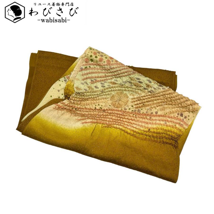 和装小物 帯揚げ 正絹 暈し 絞り 花模様 金糸 黄橡色 C-5519 着物 きもの kimono 和服 和装 中古 リサイクル着物 【送料無料】 : リユース着物わびさび Yahoo!店 ...