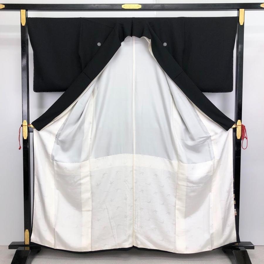 黒留袖 扇子に多様な柄裄 刺繍 花模様 鶴 花七宝 K-3262 : k-3262 : リユース着物わびさび Yahoo!店 - 通販 - Yahoo!ショッピング