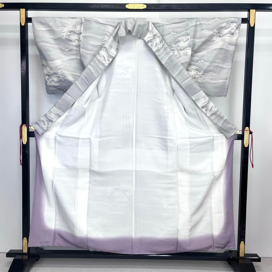 本場大島紬 白大島 カタス9マルキ 波模様 K-4021 : k-4021 : リユース着物わびさび Yahoo!店 - 通販 - Yahoo!ショッピング