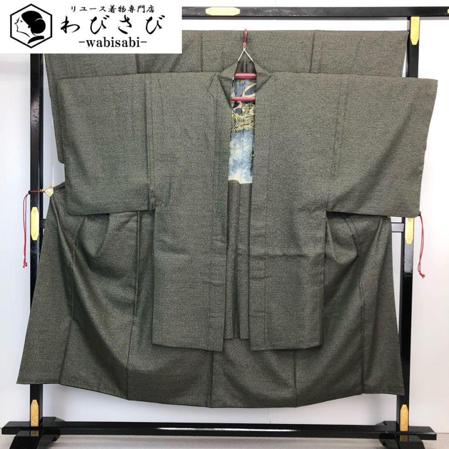 男着物 お召 アンサンブル 織模様 薩摩鼠色 M-1095 着物 きもの kimono 和服 和装 中古 リサイクル着物 【送料無料】 : リユース着物わびさび Yahoo!店 - 通販 ...