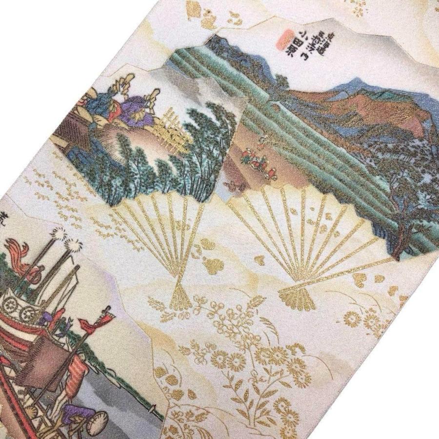 袋帯 綴れ 東海道五拾三次 乳白色 O-3388 : o-3388 : リユース着物わびさび Yahoo!店 - 通販 - Yahoo!ショッピング