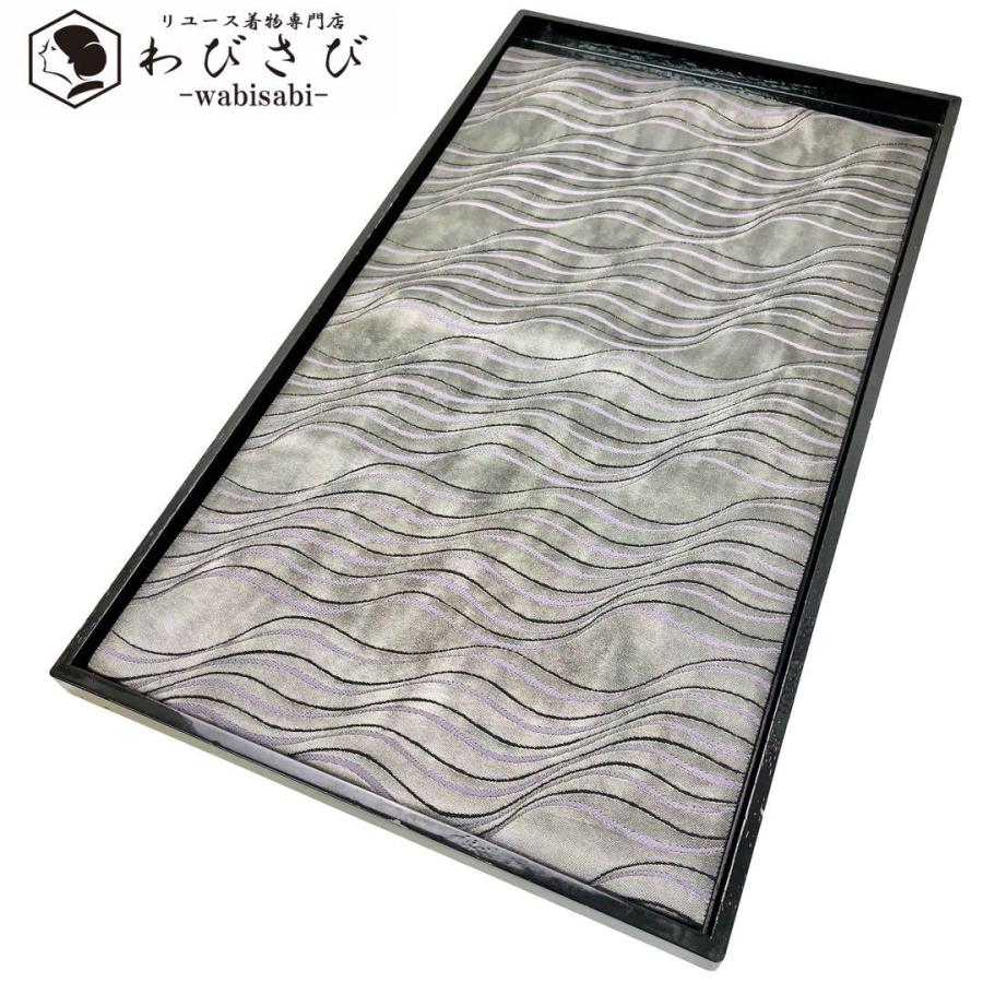袋帯 モダンな寄れ縞模様 銀色 O-4191 : o-4191 : リユース着物わびさび Yahoo!店 - 通販 - Yahoo!ショッピング