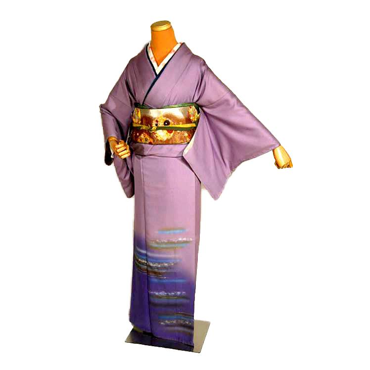 付下げ 中古 着物 送料無料 リサイクル着物 最高級 新品同様 グラデーション 金糸シシュウ 1つ紋 三松扱い 身丈163cm 裄丈65.5cm : 3405 : CHIDORI - 通販 ...