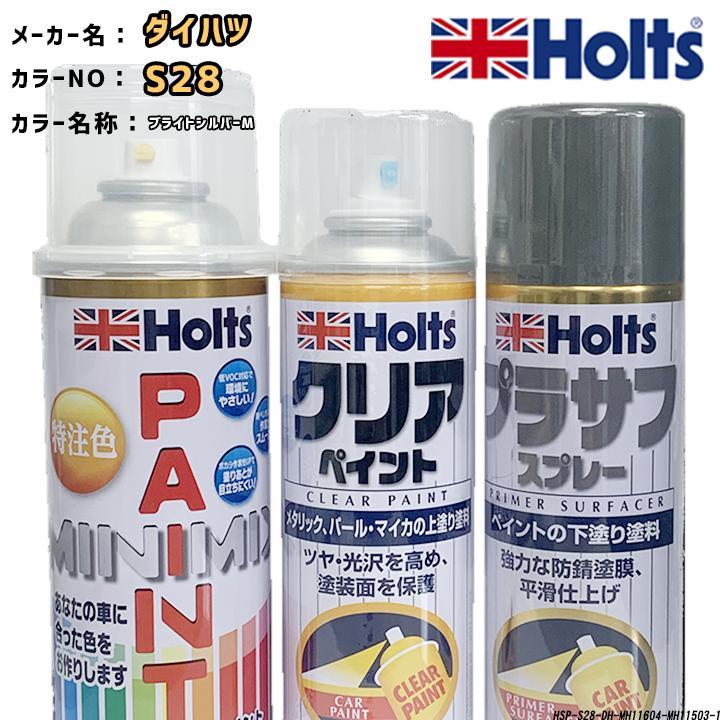holts ペイントスプレー ダイハツ S28 ブライトシルバーM ホルツ MINIMIX クリアスプレー プラサフ グレースプレー セット : hsp-s28-dh-mh11604 ...