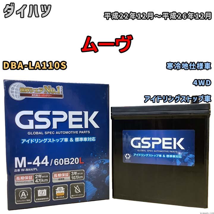 バッテリー デルコア GSPEK ダイハツ ムーヴ DBA-LA110S 4WD M-44 : w-m44pl-1299 : ワコムジャパン ...