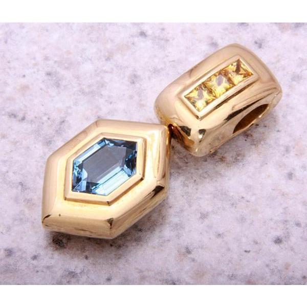 《質屋出品》LUTH BIJOUX★18k天然アクアマリン+イエローサファイアペンダントトップ★C-3470 : wadaya44 Yahoo ...