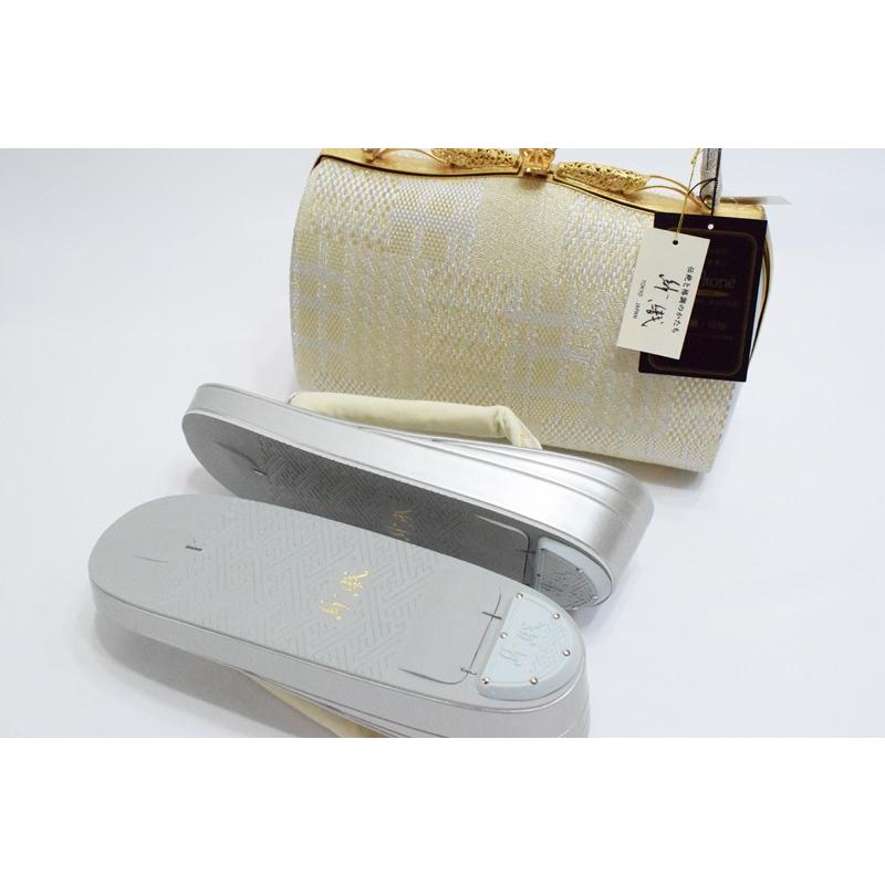 草履バッグセット 紗織 留袖用 I-3【紗織/帯地/シルバー台/正装向き