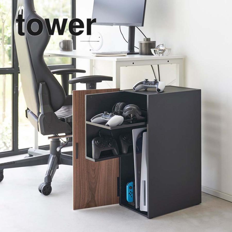 山崎実業 ゲーム機収納ラック タワー tower ブラック_021104 リビング 収納 棚 隠す収納 【送料無料】 : インテリア・寝具のお店 wagairo - 通販 - Yahoo!ショッピング