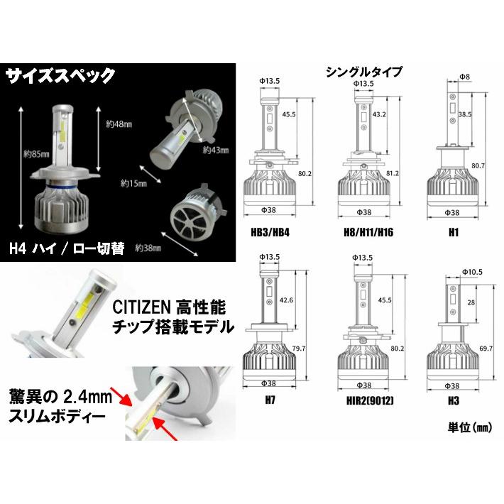 送料無料 CITIZEN製チップ搭載 ジムニー JB23W H14.01〜H17.09 H4 HI/Lo切替 安心取付 最新 2個セット新基準車検対応6500k 12000LM : WAILE ...