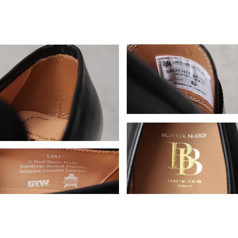 BROTHER BRIDGE ブラザーブリッジ L001 KELLY VINTAGE BLK / CALF ケリー レザー ローファー ...