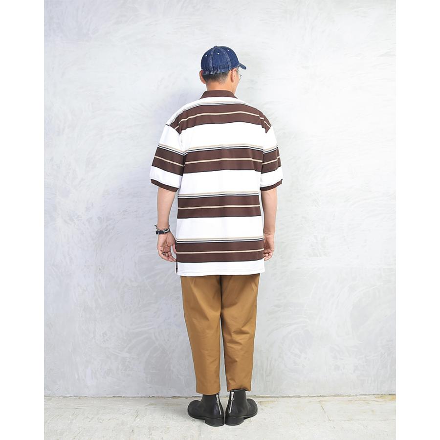 Cal Top（キャルトップ） CLTP185 STRIPE BORDER POLO SHIRTS ストライプ ボーダー ポロシャツ ブランド ...