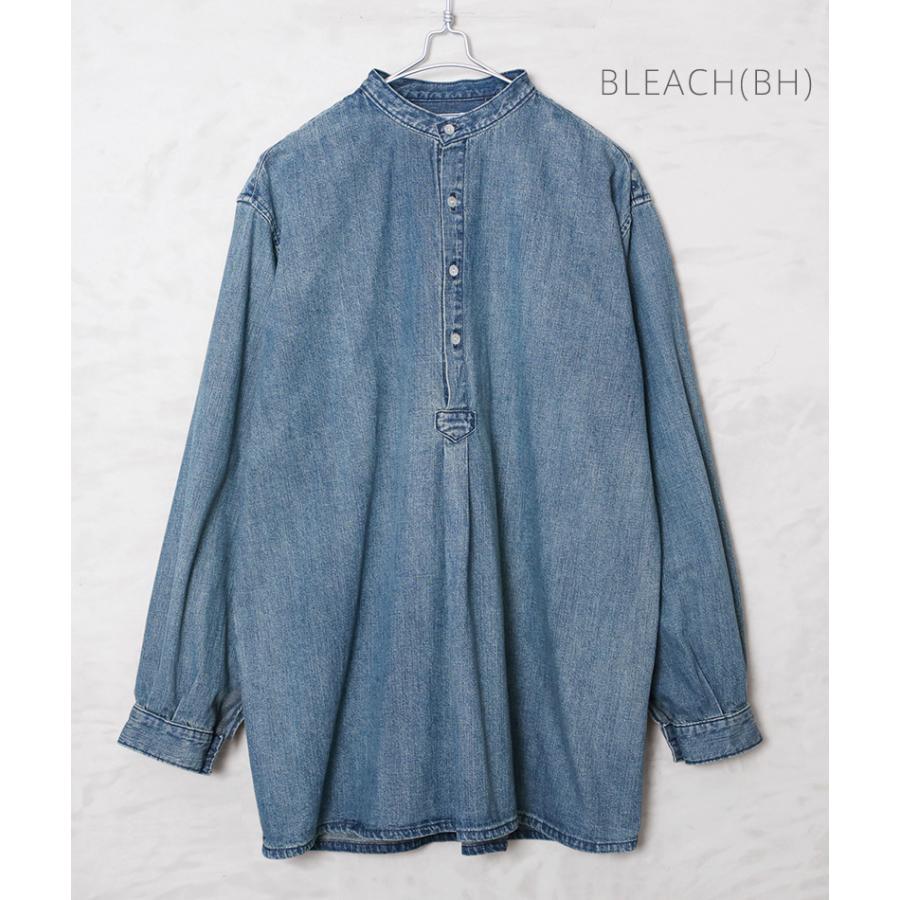 HOUSTON ヒューストン 40987 USAコットン デニム グランパシャツ メンズ ミリタリー アメカジ 丈長 ロング丈 ブランド【R ...