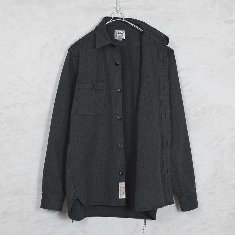 HOUSTON ヒューストン 41050 HERRINGBONE VIYELLA SHIRT ヘリンボーン ビエラ シャツ メンズ アメカジ ...