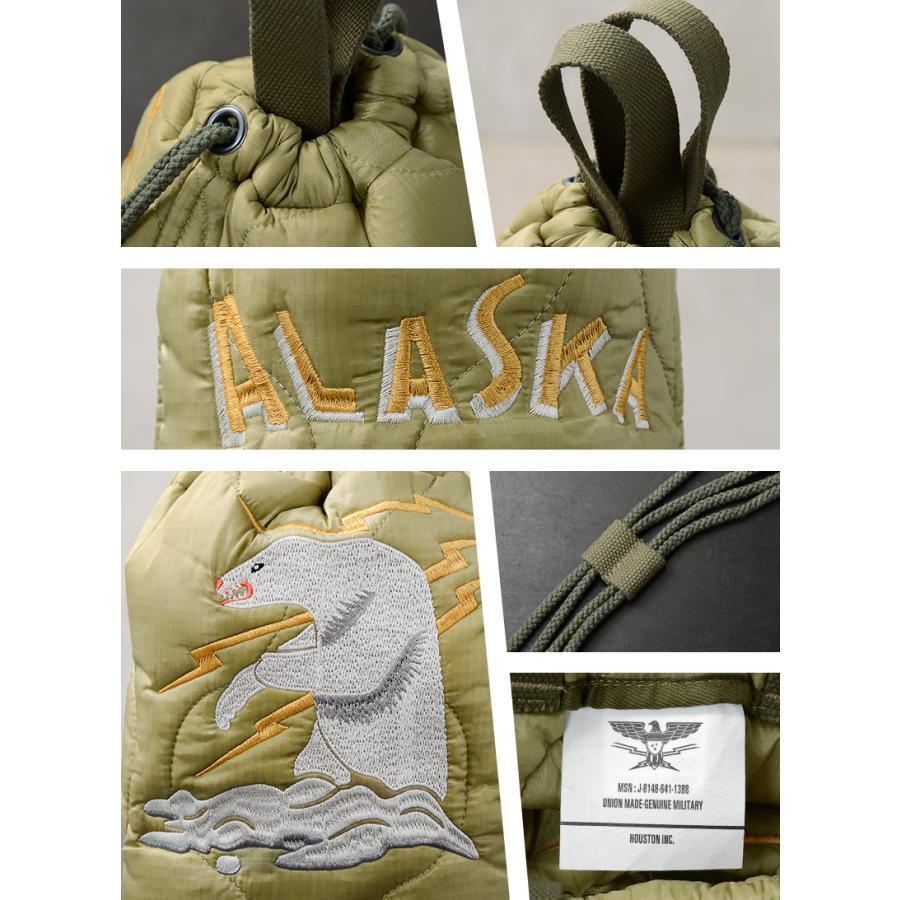 HOUSTON（ヒューストン） 6846 EMB QUILTING EFFECT BAG 刺繍 キルティング エフェクツバッグ「ALASKA」【R】 : ミリタリーショップWAIPER ...