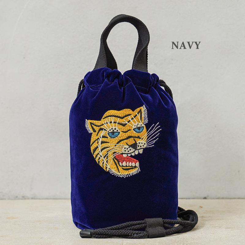 HOUSTON ヒューストン 6874 VELVETEEN EFFECT BAG 刺繍別珍 エフェクツバッグ「TIGER」 ミリタリー ポーチ ベトジャン ベトナムジャケット【R ...