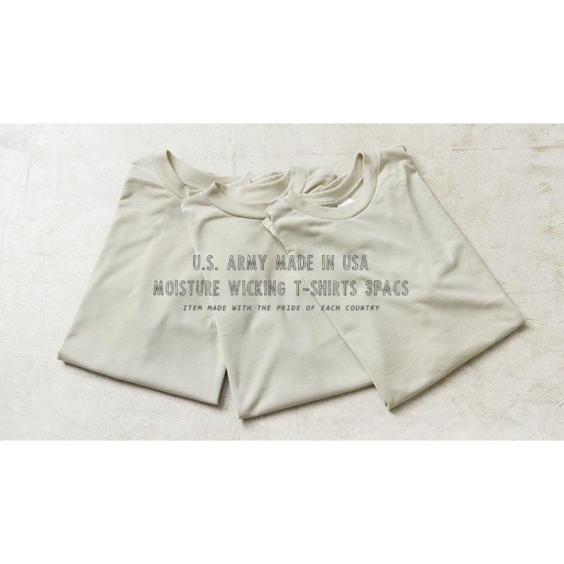 MILITARY 実物 新品 米軍 MOISTURE WICKING Tシャツ SAND 3PACS MILITARY 実物 新品 米軍 MOISTURE WICKING Tシャツ SAND 3PACS