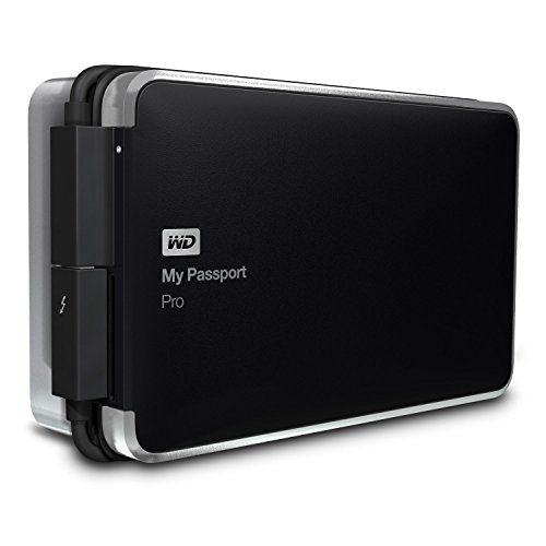 WD My Passport Pro 4TB portable RAID storage Thunderbolt ケーブル一体構造 ...