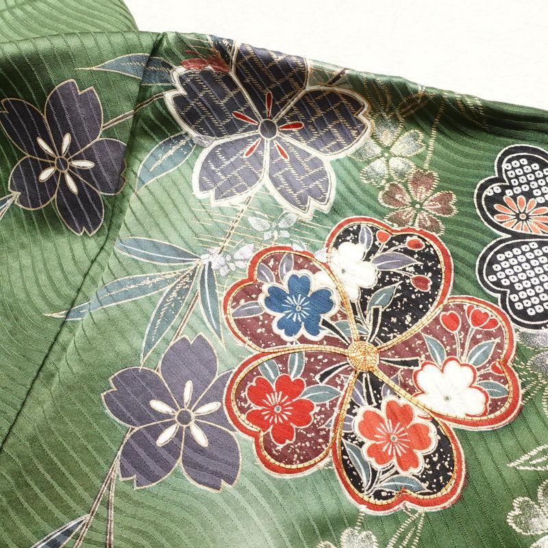 S1780】着物 振袖 正絹 袷 牡丹 椿 銀駒刺繍 単品販売 - 着物・浴衣 S1780】着物 振袖 正絹 袷 牡丹 椿 銀駒刺繍 単品販売 - 着物・浴衣