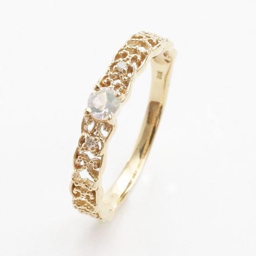 10金 10k K10 イエローゴールド リング 指輪 ダイヤモンド 0.01ct 天然石 ムーンストーン 11号 : ジュエリーウォーク心斎橋ヤフー店 - 通販 - Yahoo!ショッピング