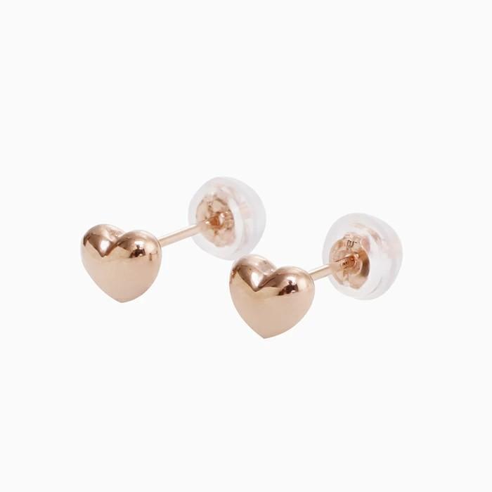10金 K10 10k K10PG ピンクゴールド ピアス ハート型ピアス スタッドピアス スタッズピアス 小さめピアス シリコンキャッチ式 可愛い シンプル 両耳 軽い ミニ : ジュエリー ...