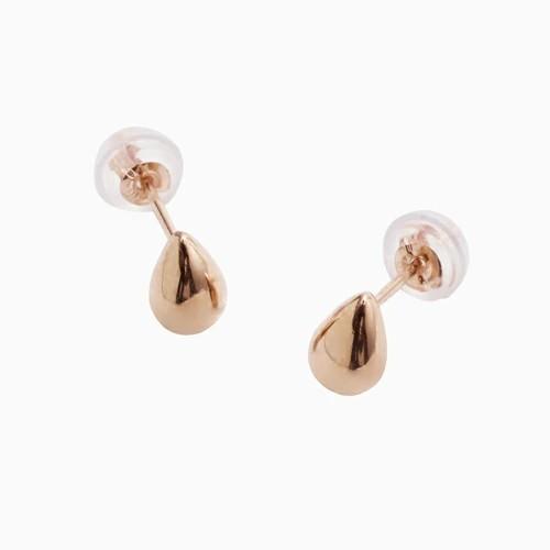 10金 K10 10k K10PG ピンクゴールド ピアス しずく型ピアス ドロップ型ピアス スタッズピアス シリコンキャッチ式 雫 しずくシンプル 両耳 クリックポスト便対応 : ジュエリー ...