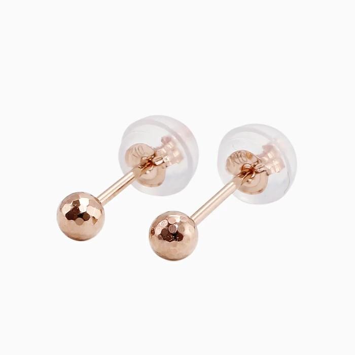 10金 K10 10k K10PG ピンクゴールドピアス スタッズピアス 小さめピアス シリコンキャッチ式 ボール3mm シンプル両耳 軽い小さい ミニプチサイズ レディース : ジュエリー ...
