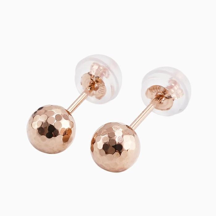 10金 K10 10k K10PG ピンクゴールドピアス スタッズピアス 小さめピアス シリコンキャッチ式 ボール5mm シンプル両耳 軽い小さい ミニプチサイズ レディース : ジュエリー ...