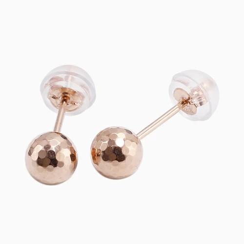 10金 K10 10k K10PG ピンクゴールドピアス スタッズピアス 小さめピアス シリコンキャッチ式 ボール5mm シンプル両耳 軽い小さい ミニプチサイズ レディース : 6148 ...