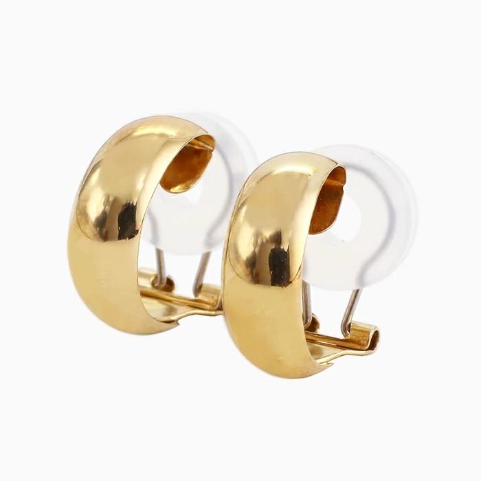 18金 K18 K18YG イエローゴールド GOLD イヤリング イヤークリップ シリコン リングタイプ シンプル 華奢 両耳 軽い 軽量 可愛い レディースギフト プレゼント ...